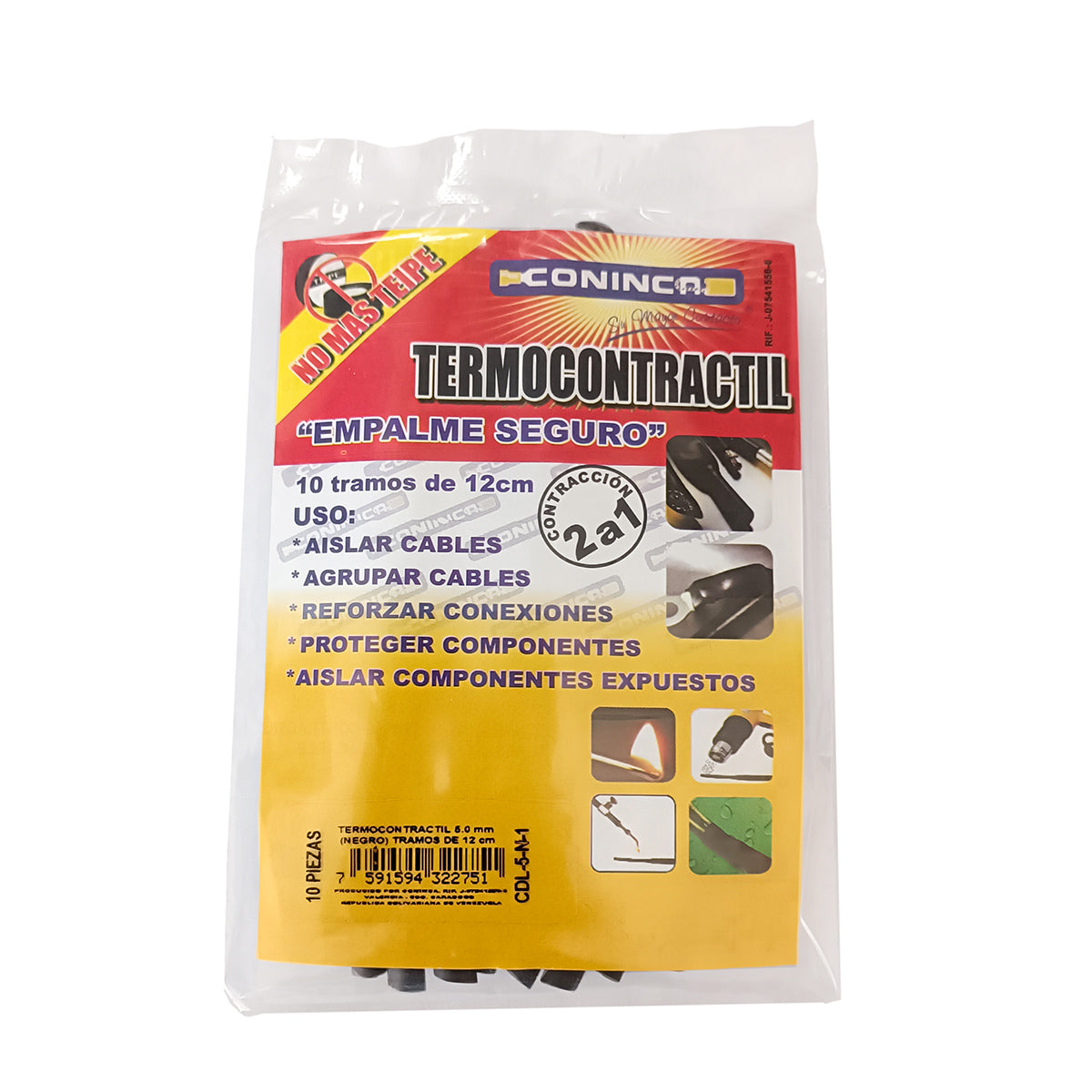 Termocontractil Color Negro 3Mm 1Opzas Cdl-3-N-1 Coninca — CLIDAIR